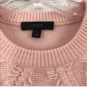 J. Crew | Sweaters | Jcrew Pink Crewneck Cable Knit Fringe Sweater ...
